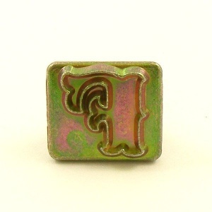 SALE 19mm Decorative Letter F Embossing Stamp - artisanleather.co.uk