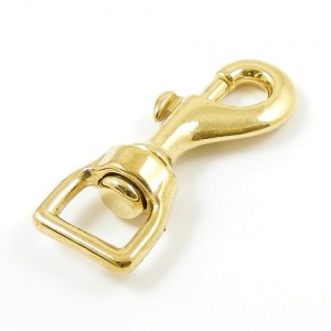 16mm Brass Trigger Clip Square Eye - artisanleather.co.uk