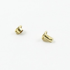 6mm Double Cap Brass Plated Rivets Pack of 100 - artisanleather.co.uk