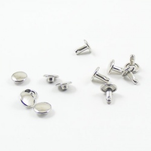9mm Double Cap Nickel Plated Rivets Pack of 100 - artisanleather.co.uk