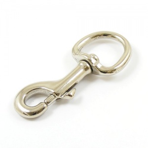 25mm Nickel Plated Trigger Clip Round Eye - artisanleather.co.uk