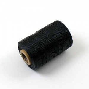 0.6mm Waxed & Braided Polyester Thread Black 100m - artisanleather.co.uk