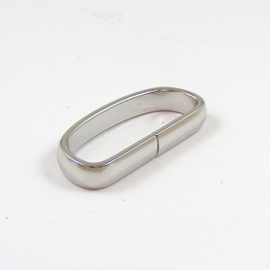 Nickel Plated Belt Loop - Strip Formed - 38mm - artisanleather.co.uk