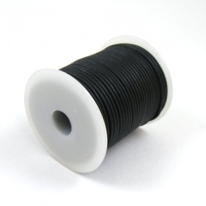 Black 2mm Round Leather Lacing 25 Metres - artisanleather.co.uk