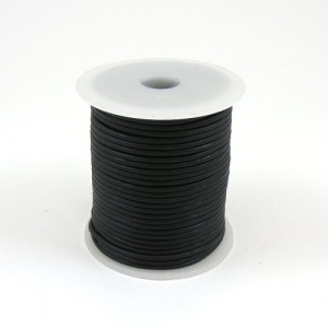 Black 2mm Round Leather Lacing 25 Metres - artisanleather.co.uk