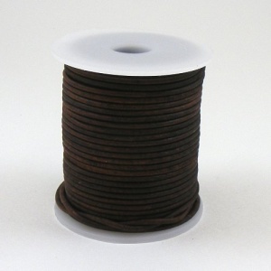 Dark Brown Antique Effect 2mm Round Leather Lacing 25 Metres ...