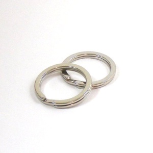22mm FLAT Nickel Plated Split Rings x 10 - artisanleather.co.uk