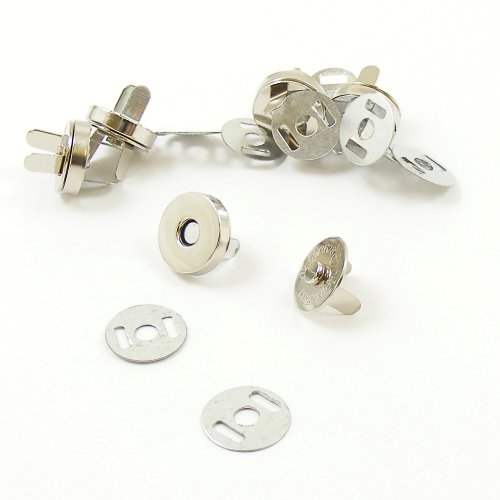 Magnetic Handbag Poppers Large Silver 5pk - artisanleather.co.uk