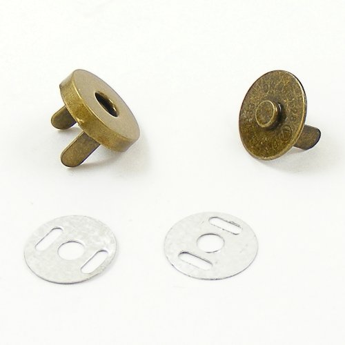 Magnetic Handbag Poppers Large Antiqued Brass 5pk - artisanleather.co.uk