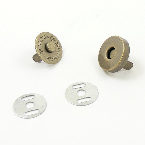 Magnetic Handbag Poppers Small Antiqued Brass 5pk - artisanleather.co.uk