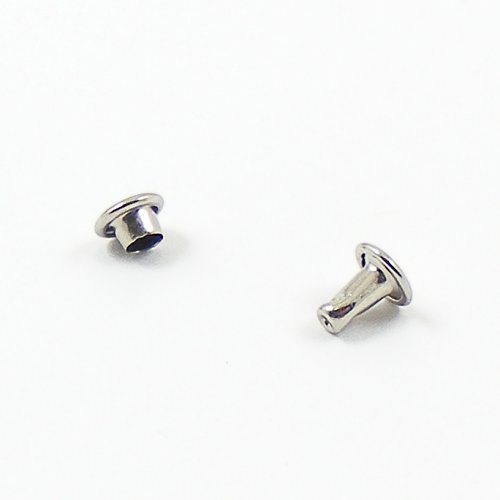 6mm Double Cap Nickel Plated Rivets Pack of 100 - artisanleather.co.uk