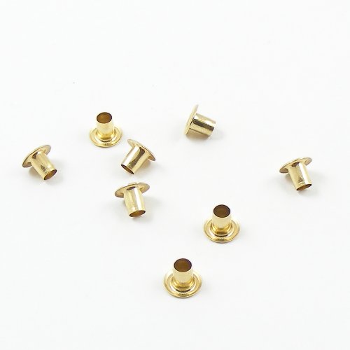 3.5mm Brass Plated Eyelets / Grommets - Small - artisanleather.co.uk