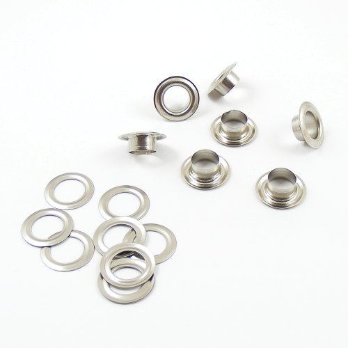 9mm Nickel Plated Brass Eyelets / Grommets - artisanleather.co.uk