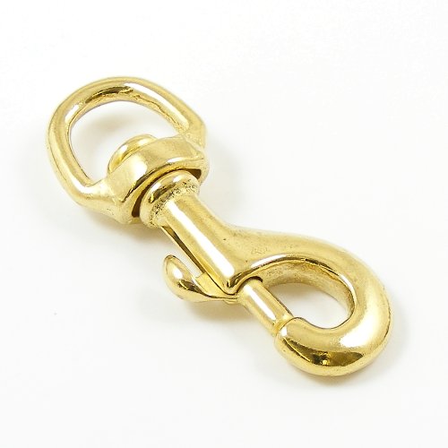 16mm Brass Trigger Clip Round Eye - artisanleather.co.uk