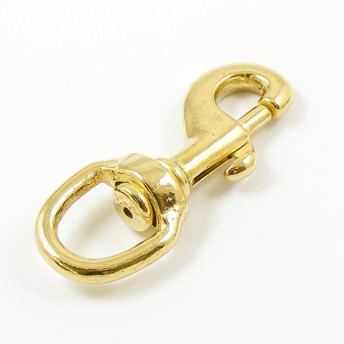 16mm Brass Trigger Clip Round Eye - artisanleather.co.uk