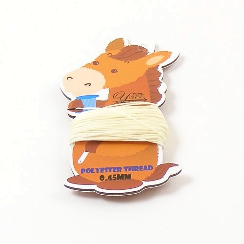 0.45mm Braided Polyester Thread Cream 8M - artisanleather.co.uk