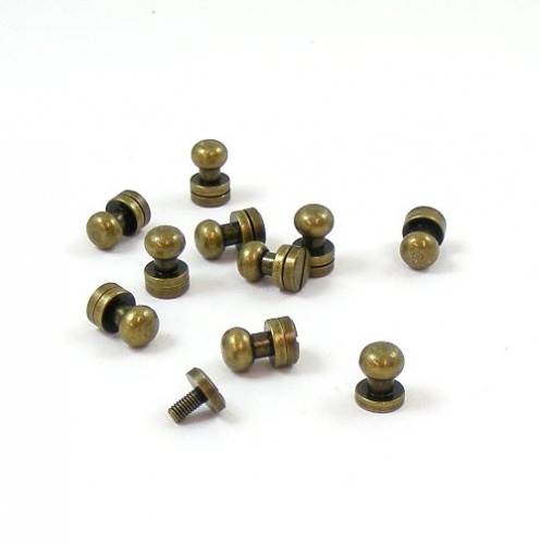 7mm Antiqued Effect Sam Browne Stud - Pack of 10 - artisanleather.co.uk