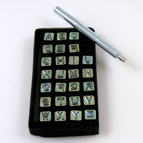 6mm BLOCK Letter Embossing Stamp Set - artisanleather.co.uk
