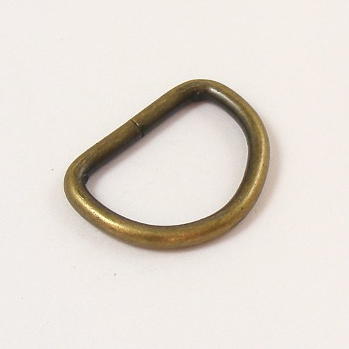 25mm 1" Antiqued Brass Effect D Rings - Pack of 6 - artisanleather.co.uk